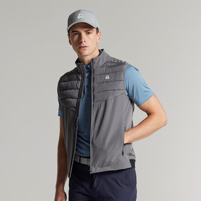 Buy the ATSG Windproof Stretch Golf Gilet - Mens- Steel - Slim Fit ...
